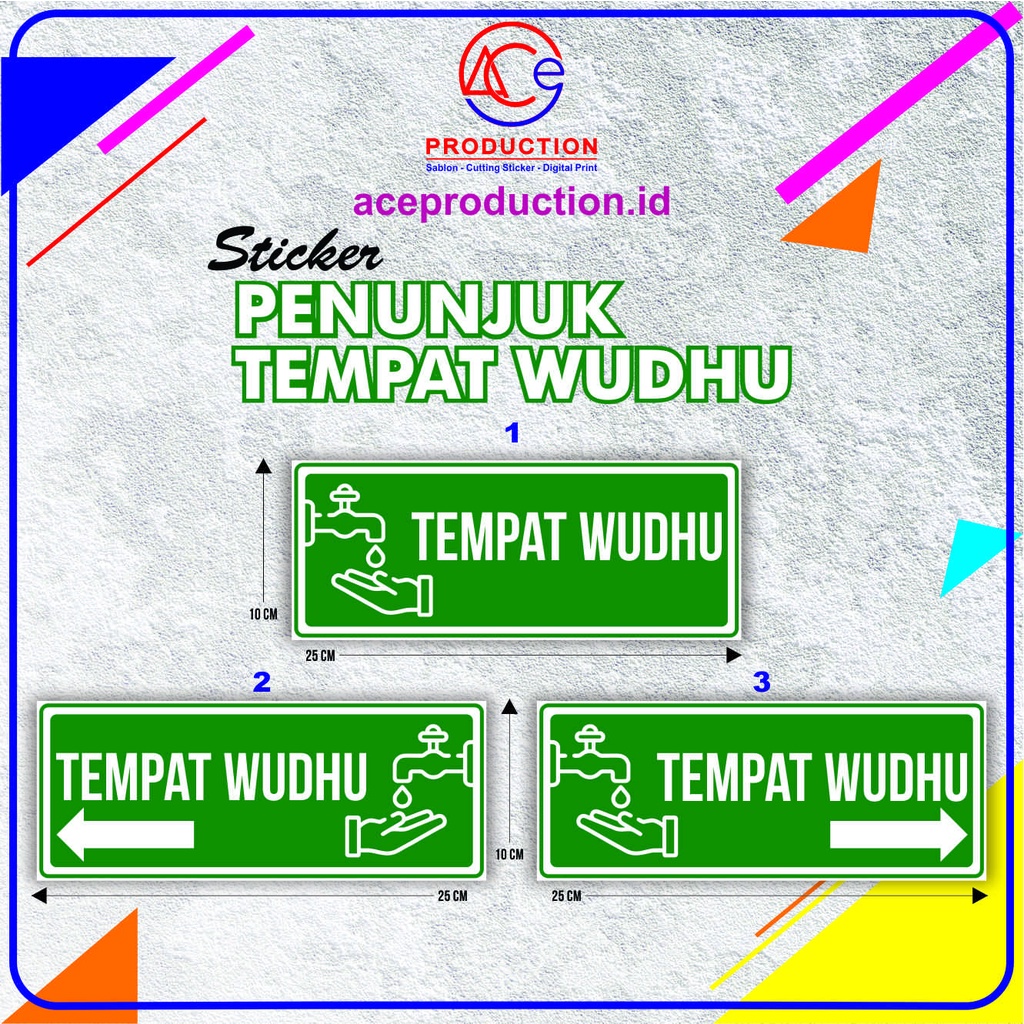 Jual STIKER ARAH TEMPAT WUDHU STIKER PENUNJUK LOKASI WUDHU | Shopee ...