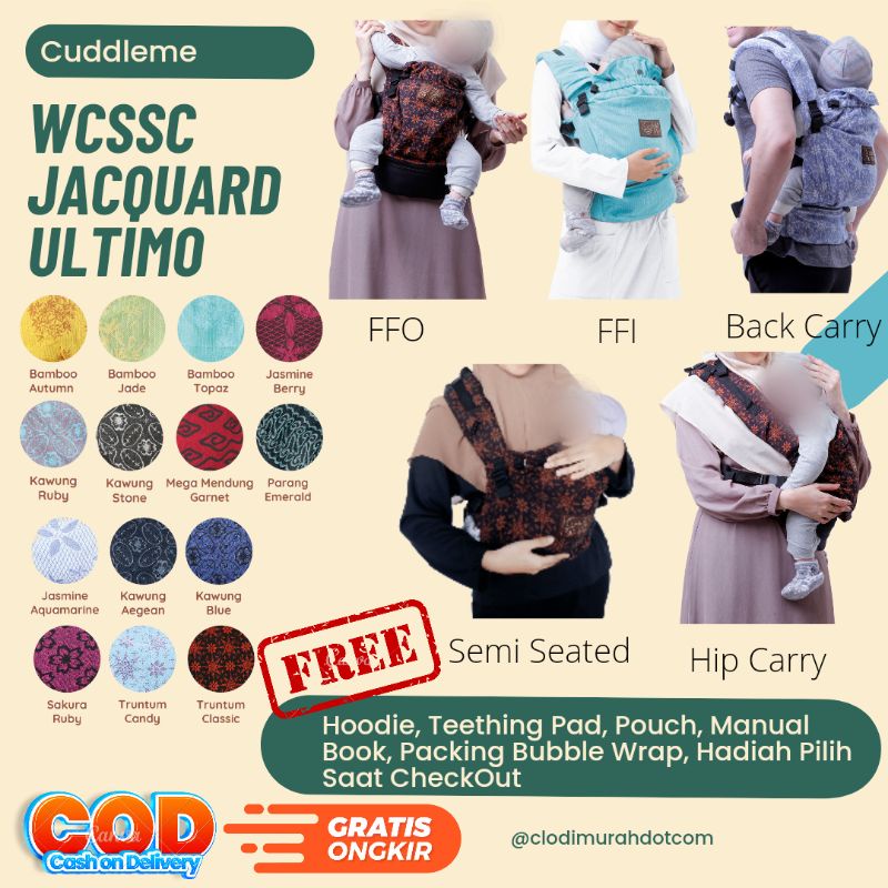 Jual Gendongan Bayi Cuddleme Hipseat WCSSC Jacquard Ultimo Baby Carrier ...