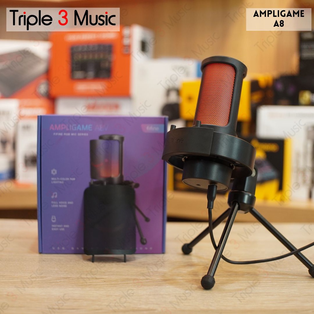 Jual FIFINE A8 a8v RGB AMPLIGAME Mic Condenser USB | Shopee Indonesia