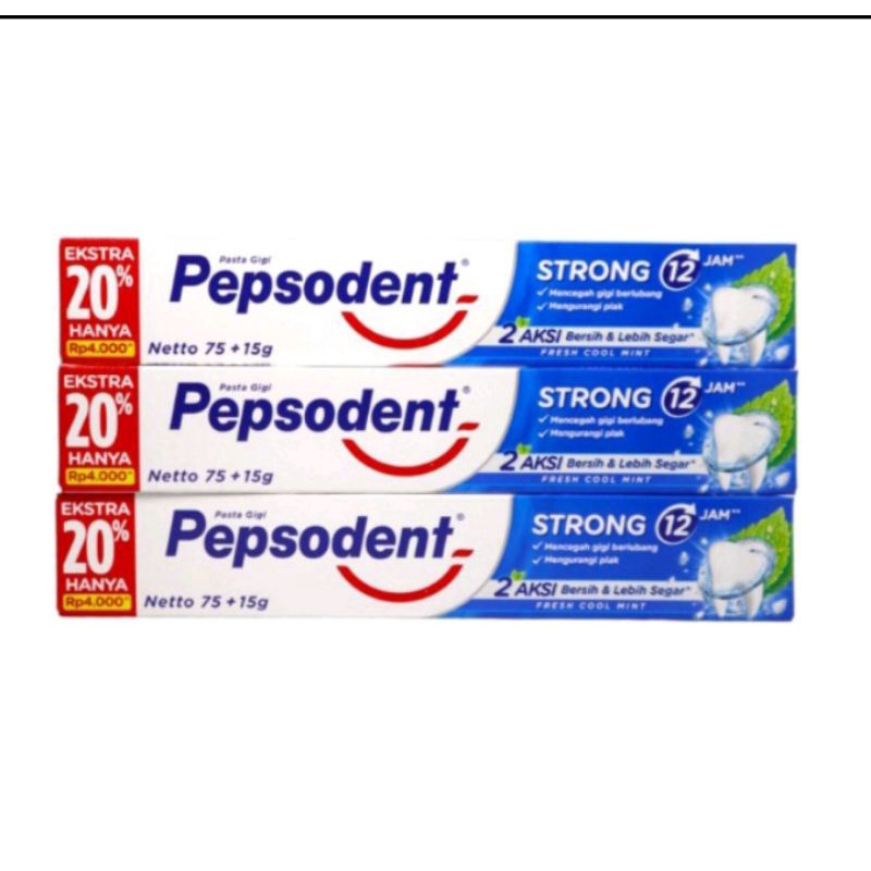 Jual pepsodent strong biru 75+15 | Shopee Indonesia
