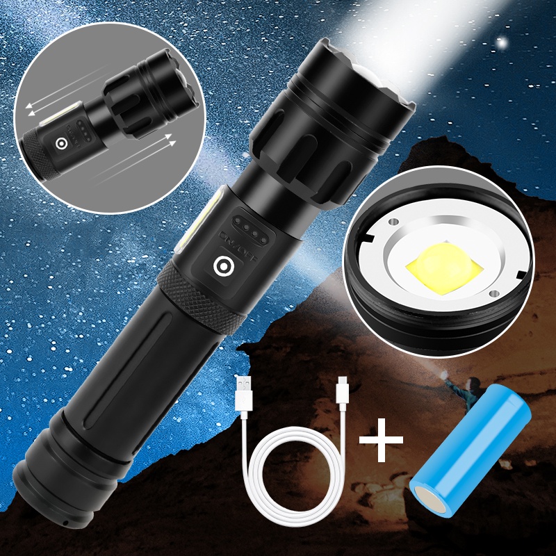 Jual LED Senter XHP160/XHP70 Super Terang 3000 Lumens Outdoor Zoom ...