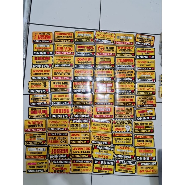 Jual stiker warning isi 100 lembar | Shopee Indonesia