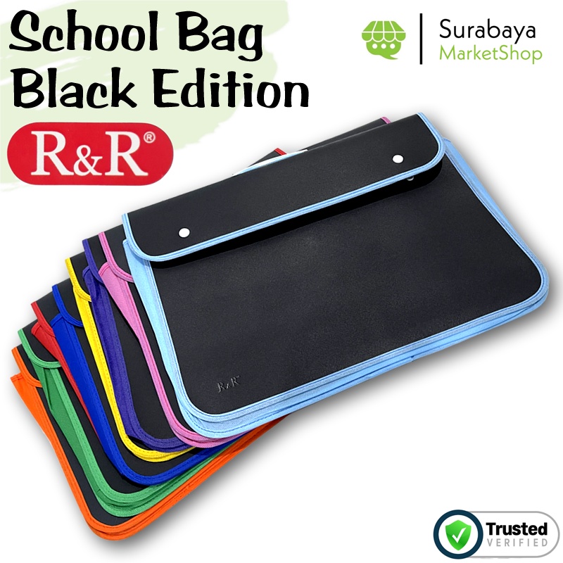 Jual Map Tas 2 Kancing Hitam Folio F4 / School Bag Black Edition R&R ...