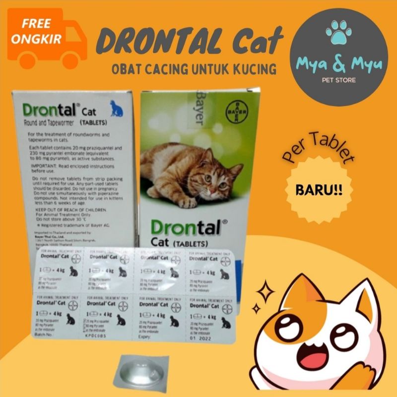 Jual Drontal Cat (Obat Cacing Kucing) Per Tablet | Shopee Indonesia