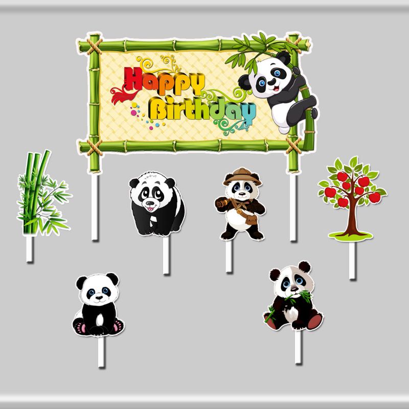 Jual Topper cake Panda happy birthday | Shopee Indonesia