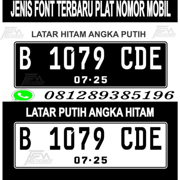 Jual Stiker Cutting Sticker Plat Nomor Nomer Mobil Font Huruf Angka ...