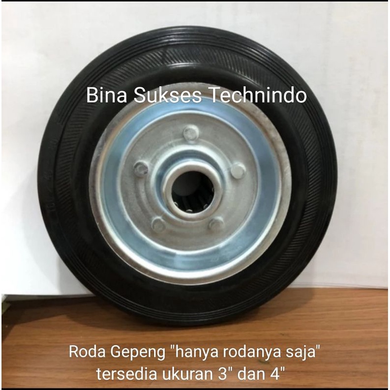 Jual roda only 4" inchi karet roda hitam gepeng stelling 4 inci ...