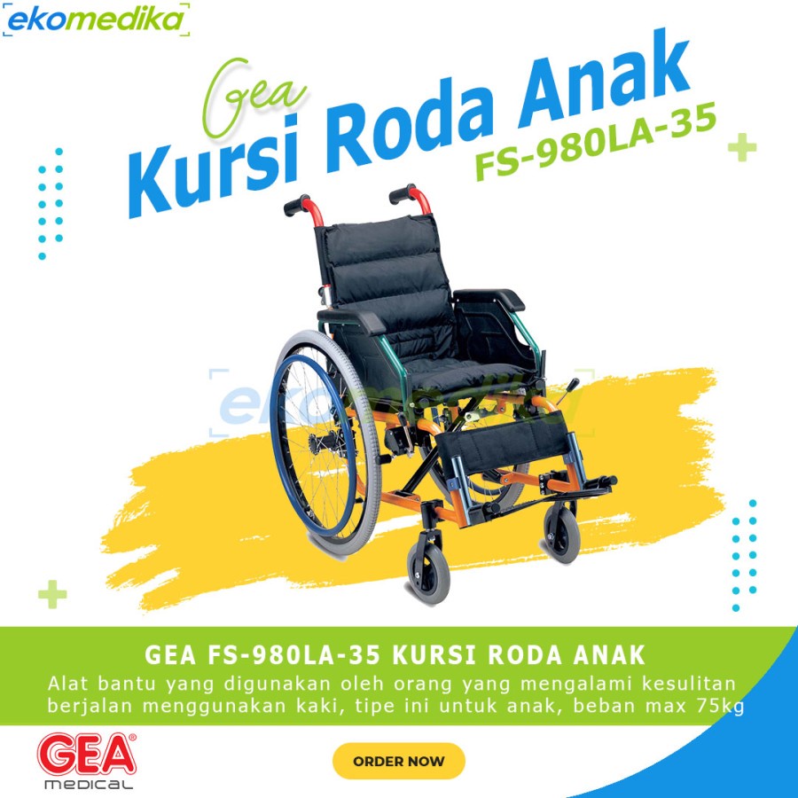 Jual Kursi Roda Anak GEA FS-980LA-35 / FS 980 LA-46 - Kursi Roda ...