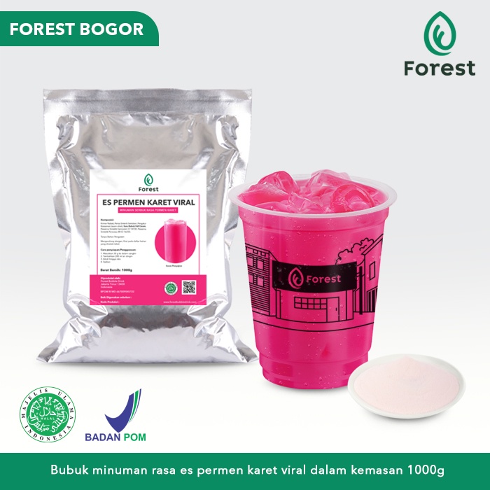 Jual FOREST Bubuk Minuman Rasa ES PERMEN KARET Powder 1000gr - Forest ...