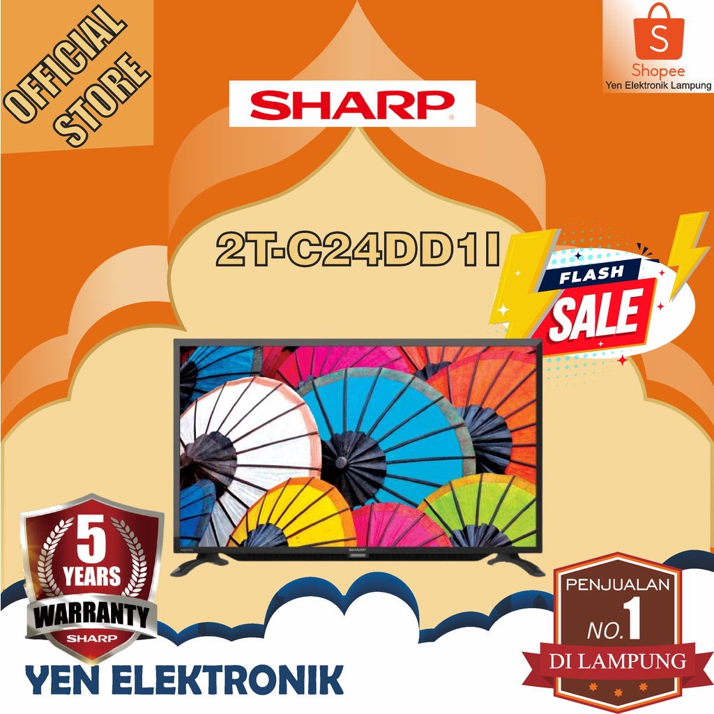 Jual TV Sharp 2T C24DD1i 24 inch Digital TV LED DVB T2 USB Garansi Resmi SHARP 5 Tahun | Shopee ...