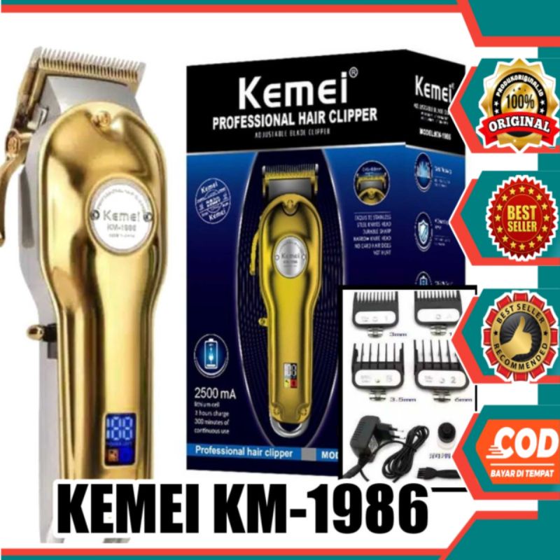 Jual MESIN POTONG RAMBUT KEMEI KM 1986 GOLD/EMAS UNTUK PANGKAS RAMBUT ...