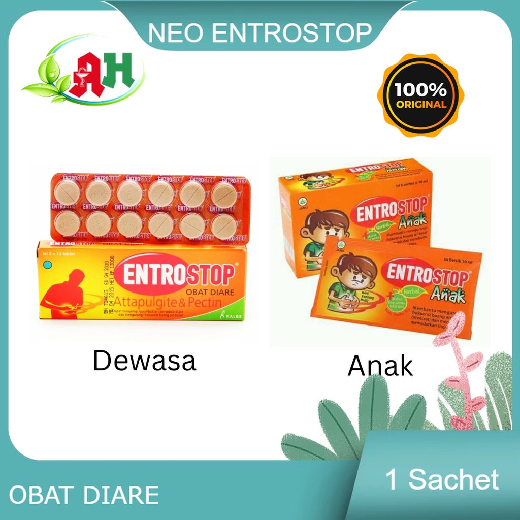 Jual Entrostop Obat Diare tablet Strip - Entrostop Anak Sirup | Shopee ...