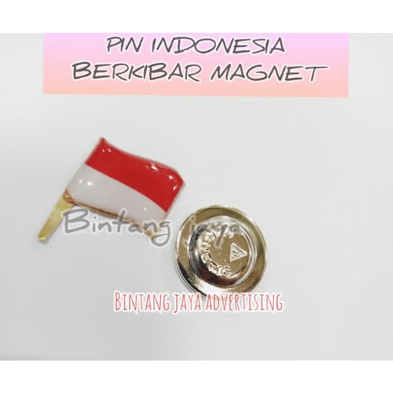 Jual Pin Bendera Negara Indonesia Pin Bendera Berkibar Merah Putih Plus ...