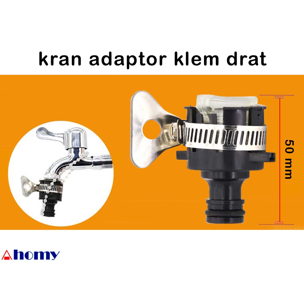 Jual kran adaptor serbaguna klem drat in 1/2" out 5/8" jt23 hitam ...