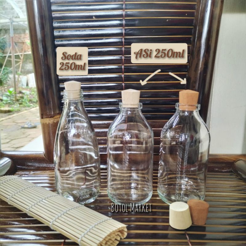 Jual Botol kaca VAS BUNGGA 250ml tutup kayu - botol kemasan dan ...