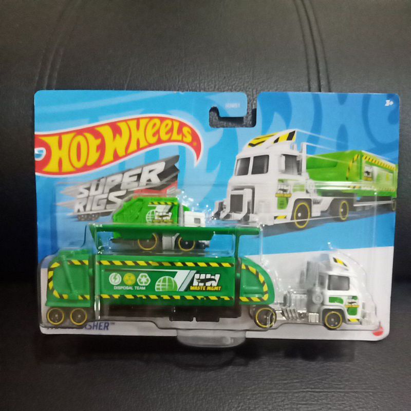 Jual trash basher hotwheels super rigs hijau | Shopee Indonesia