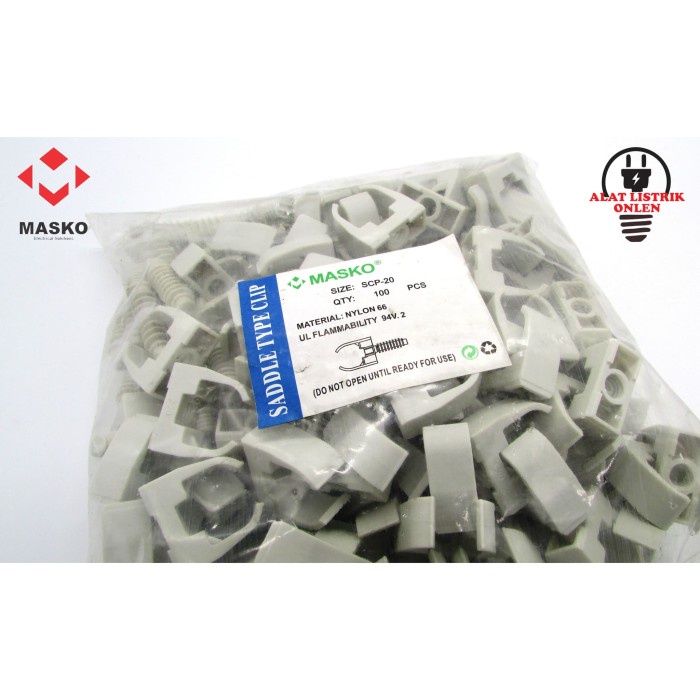 Jual KLEM CLIP CONDUIT 20 MM 1/2 PENJEPIT PIPA LISTRIK CLAMP MASKO ...