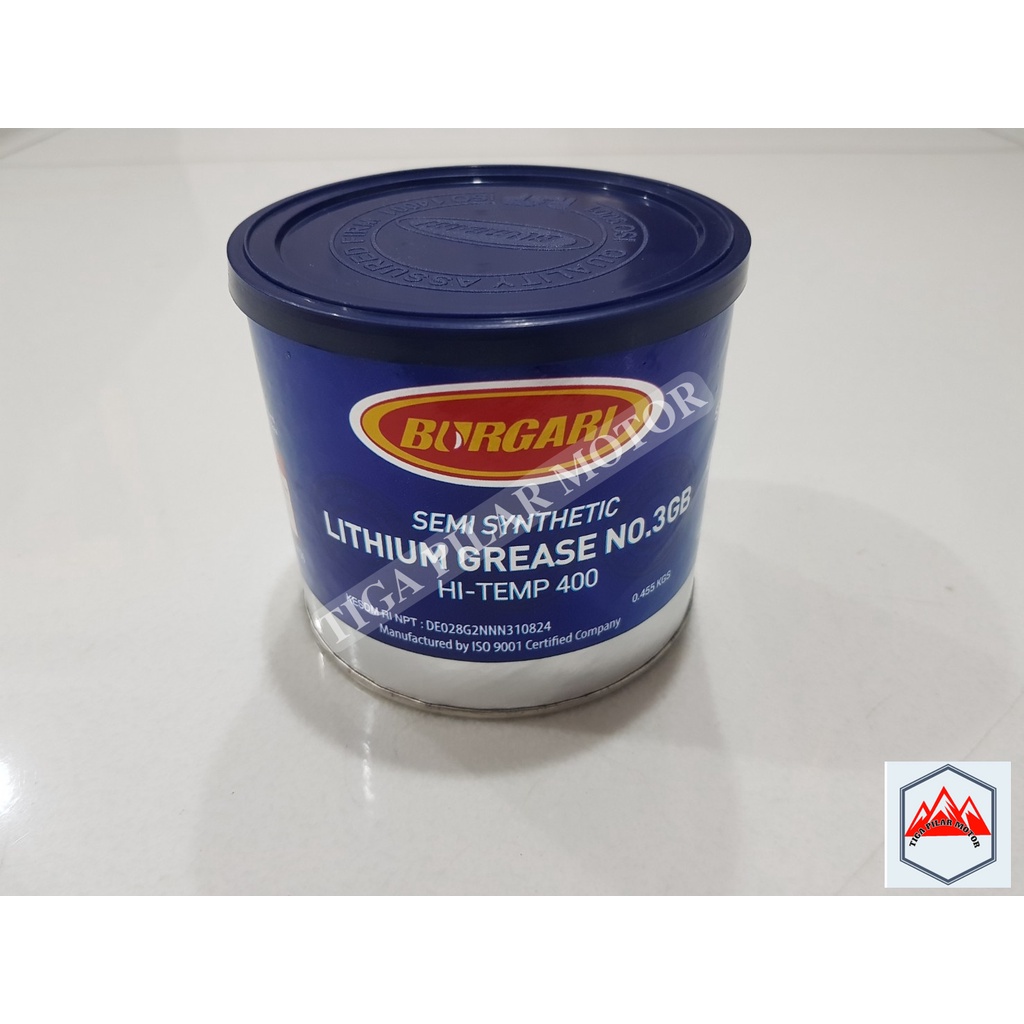 Jual GEMUK GREASE SEMI SYNTHETIC NO.3GB HI TEMP BURGARI 455GR | Shopee ...