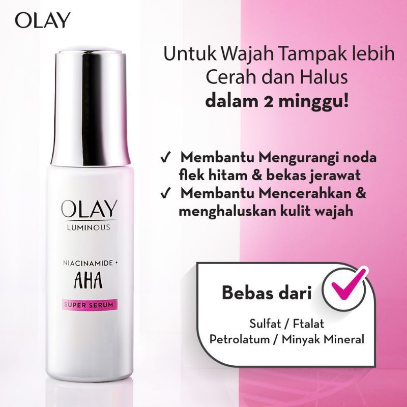 Jual OLAY Luminous Niacinamide + AHA Super Serum Brightening Skin Care 30ml | Shopee Indonesia