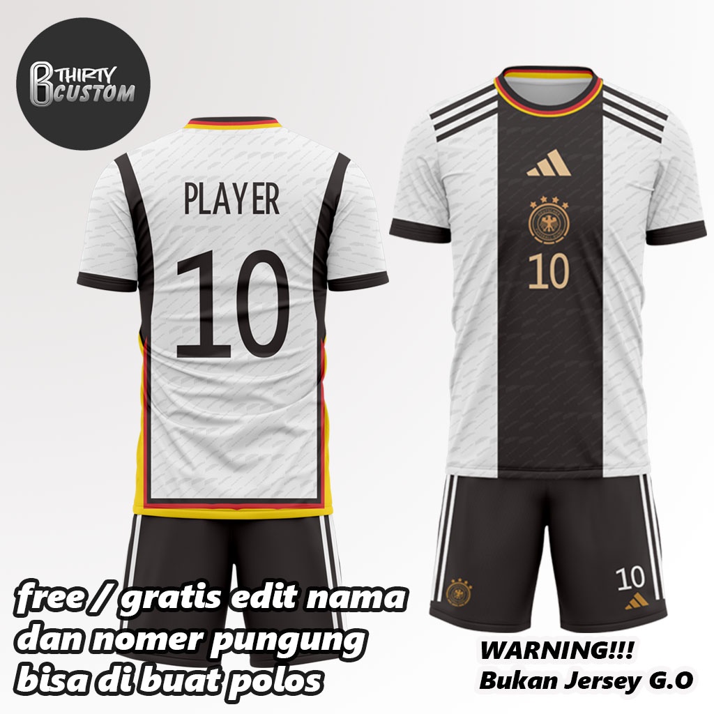 Jual JERSEY GERMANY AWAY WORLD CUP 2022 FUULL PRINTING FREE atau Gratis EDIT NAMA DAN NOMOR ...