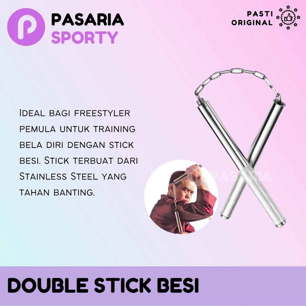 Jual DOUBLE STICK BESI Nunchaku Tongkat Bela DIri Karate Brucelee ...