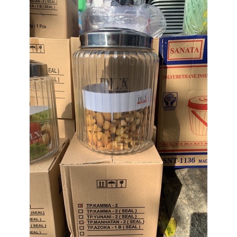 Jual DLX GLASS Toples Kaca Toples Asinan 1 2 3 ( 8 10 15 Liter ) Toples ...