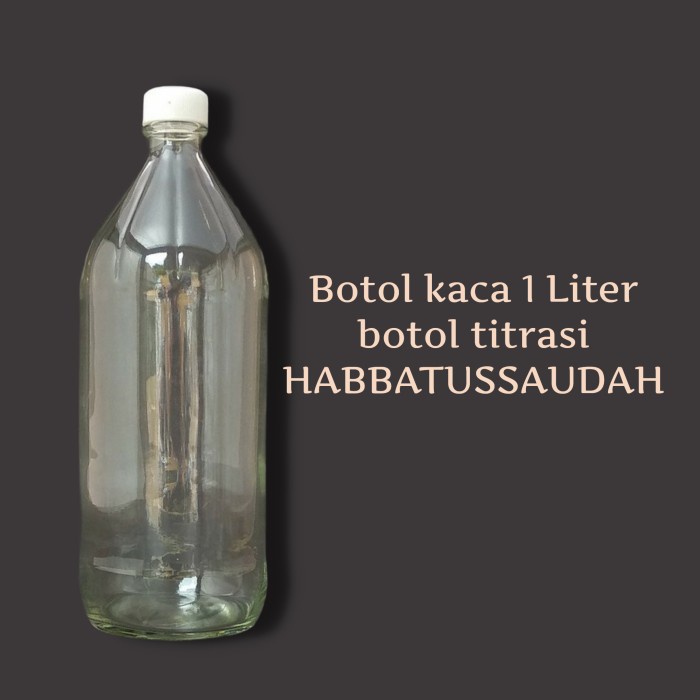 Jual Terbatas Botol Kaca 1 Liter / Botol Titrasi Habbatussaudah / Botol ...