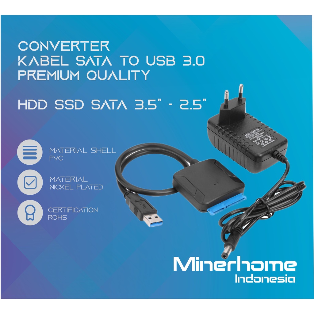 Jual Kabel Sata to USB 3.0 PREMIUM QUALITY for HDD SSD 3.5" 2.5 ...