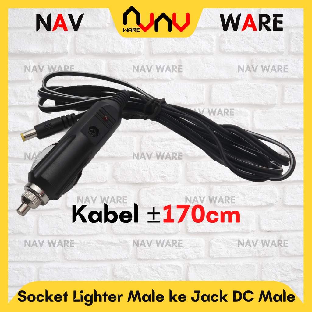 Jual Kabel Socket Lighter Male ke Jack DC Male 12V Aki Mobil Vacuum ...