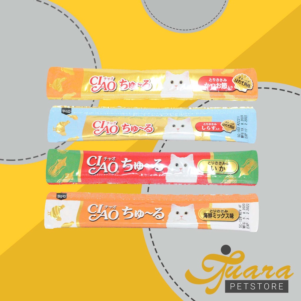 Jual CIAO SNACK CEMILAN KUCING CAT TREAT SATUAN | Shopee Indonesia