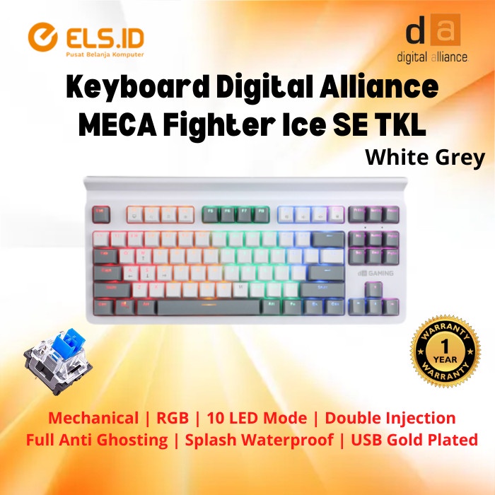 Jual Keyboard Digital Alliance MECA Fighter Ice SE TKL - White Grey ...