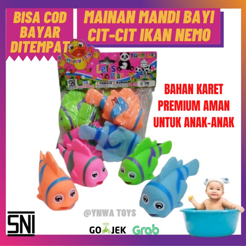 Jual MAINAN MANDI ANAK BAYI BABY NEMO KARET CIT CIT ENCIT/MAINAN ANAK ...