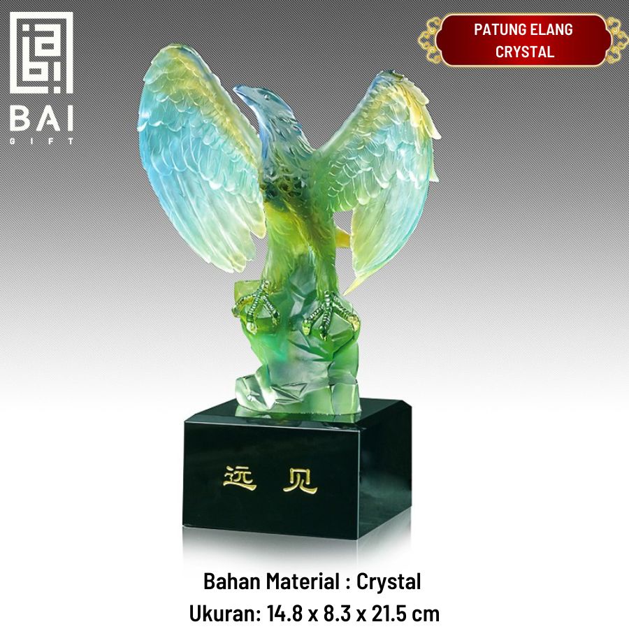 Jual BAI GIFT Patung Elang Crystal Patung Krystal Elang Hijau Souvenir ...