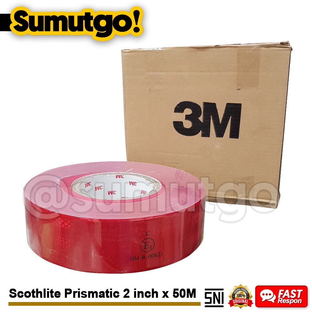 Jual Stiker Scothlite Prismatic Merah 2 inch x 50 m 3M Reflective Sticker Honeycomb Sarang Tawon ...