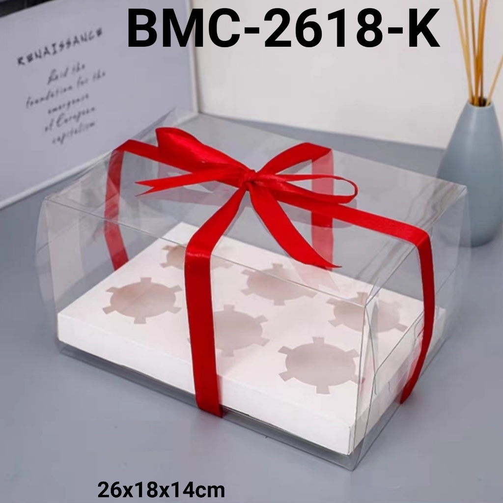 Jual GR-BMC Box kotak glass dus mika box kue cupcake roll mini cake ...
