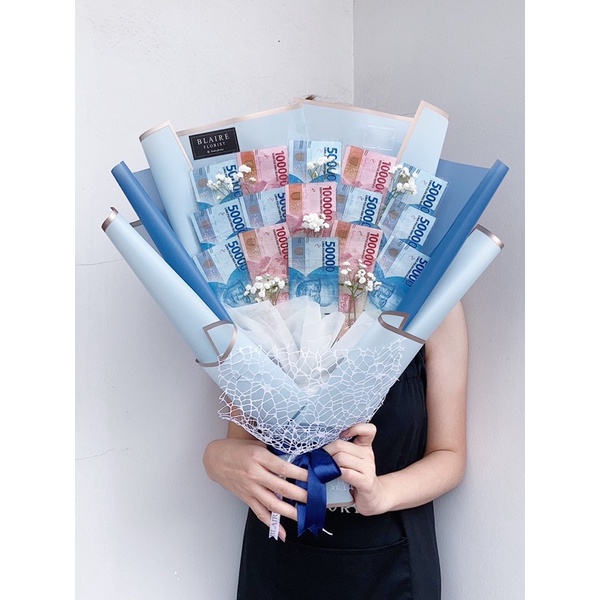 Jual MONEY BOUQUET 50K & 100K ASLI FREE BABYBREATH | BUKET UANG 50 RIBU ...