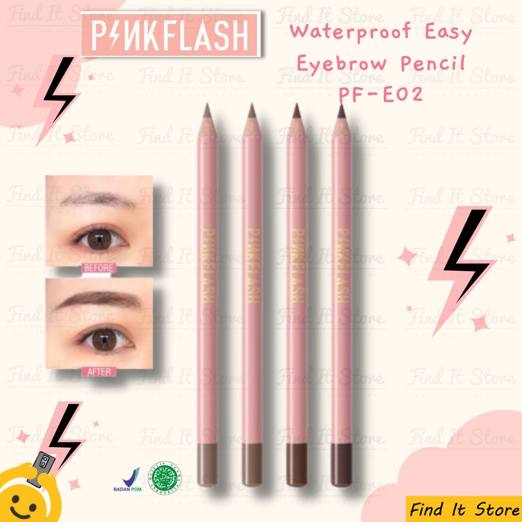 Jual PINKFLASH Easy Eyebrow Pencil Waterproof | Pensil Alis BPOM ...