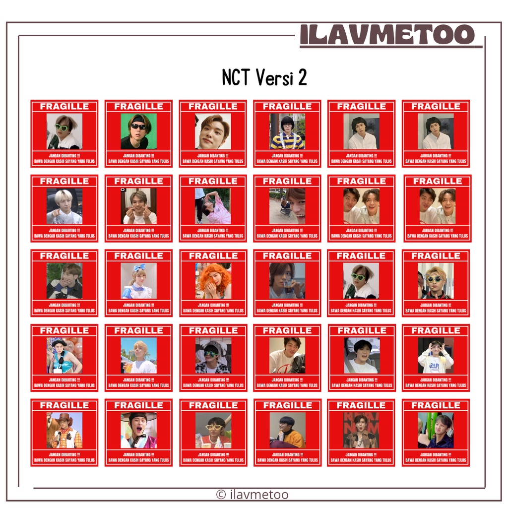 Jual [isi 30pcs] sticker fragile kpop meme | sticker packing kpop ...