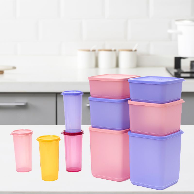 Jual HAPPYTIME COLLECTION PINK PURPLE #100%original Tupperware | Shopee ...