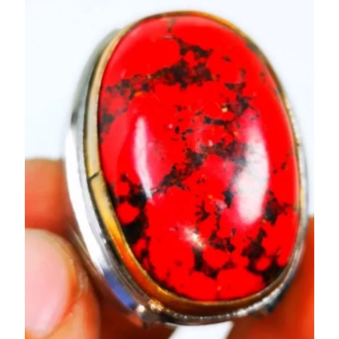 Jual batu badar besi merah natural akik gunung | Shopee Indonesia