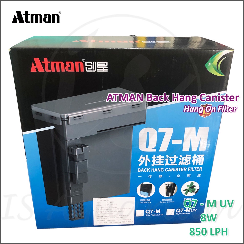 Jual Atman Q7-M UV Filter Hang On Aquarium Akuarium Canister Aquascape ...