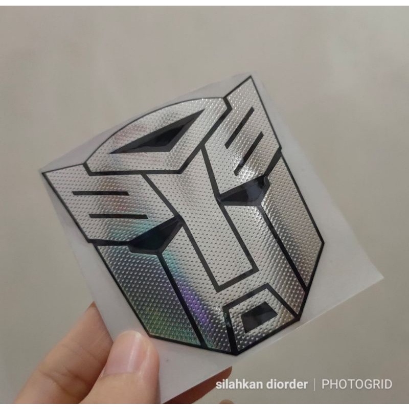 Jual Stiker Transformer 7.5 cm x 7,5 cm Real Pic Silver | Shopee Indonesia