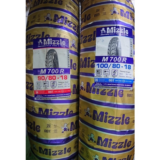 Jual Paket Ban Motor Tubeless Mizzle M700 90/80 - 18 & 100/80 - 18 Free ...