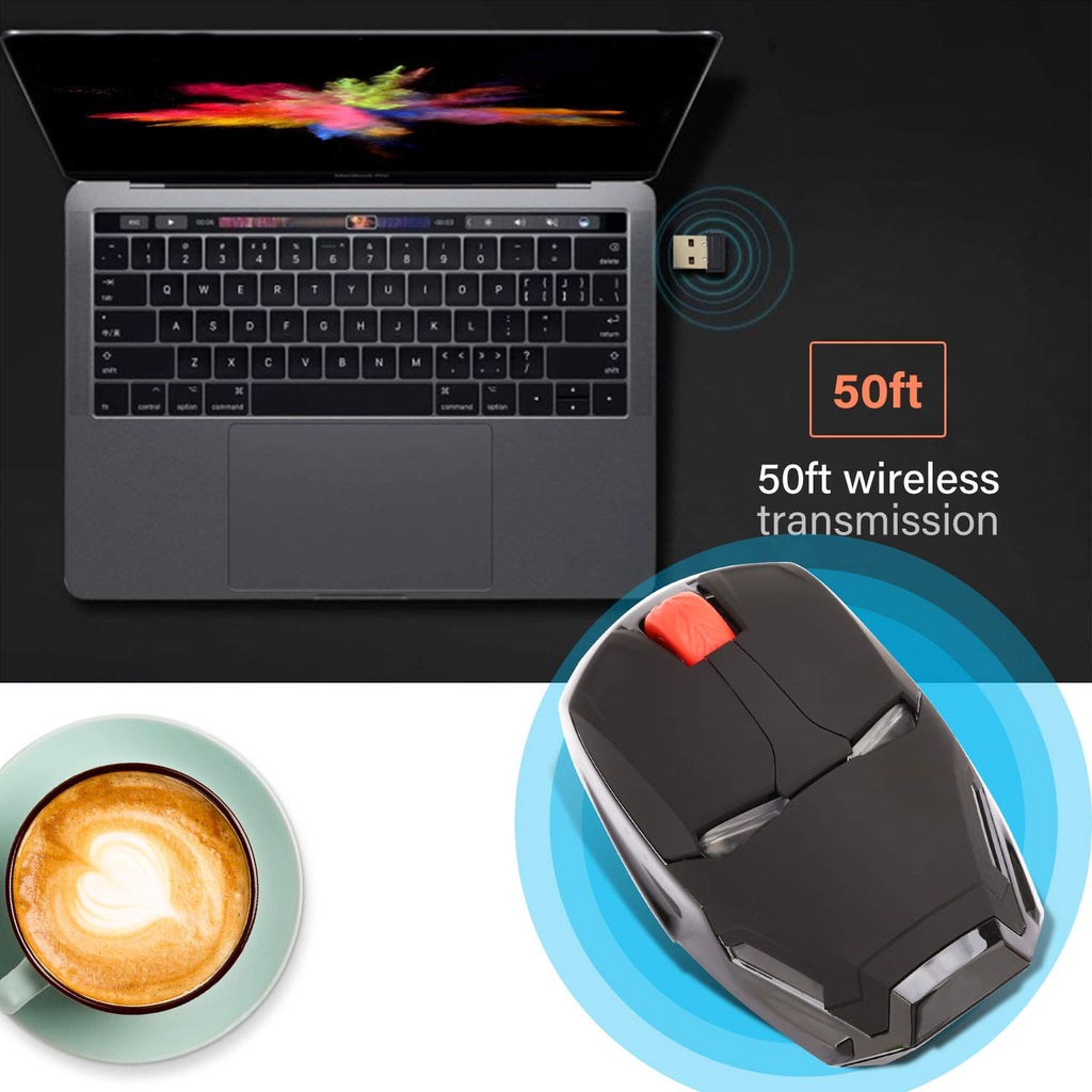 Jual Mouse Wireless Optical Iron Man 2.4Ghz Mous Desain Karakter Super ...