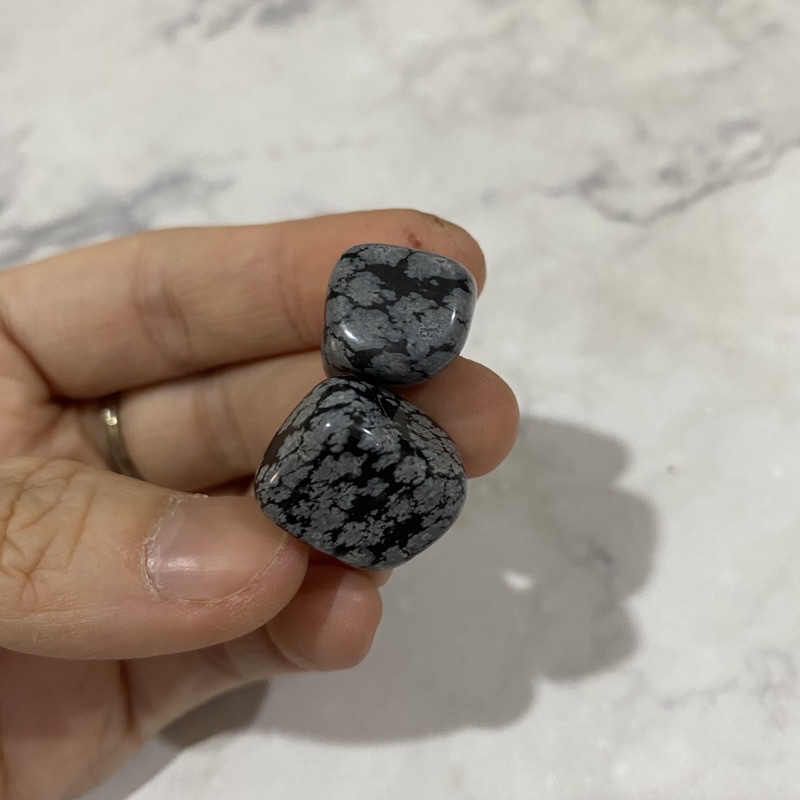 Jual Snowflake obsidian tumble cube 2 pcs kristal alami batu alam ...