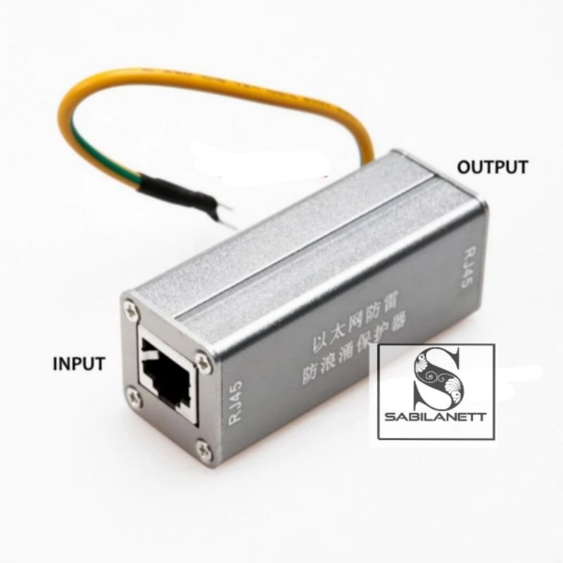 Jual Lightning Arrester Ethernet Surge Protector RJ45 With Ground ...