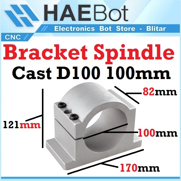 Jual [HAEBOT] Bracket Spindle Cast Round 100mm Square Clamp Motor ...