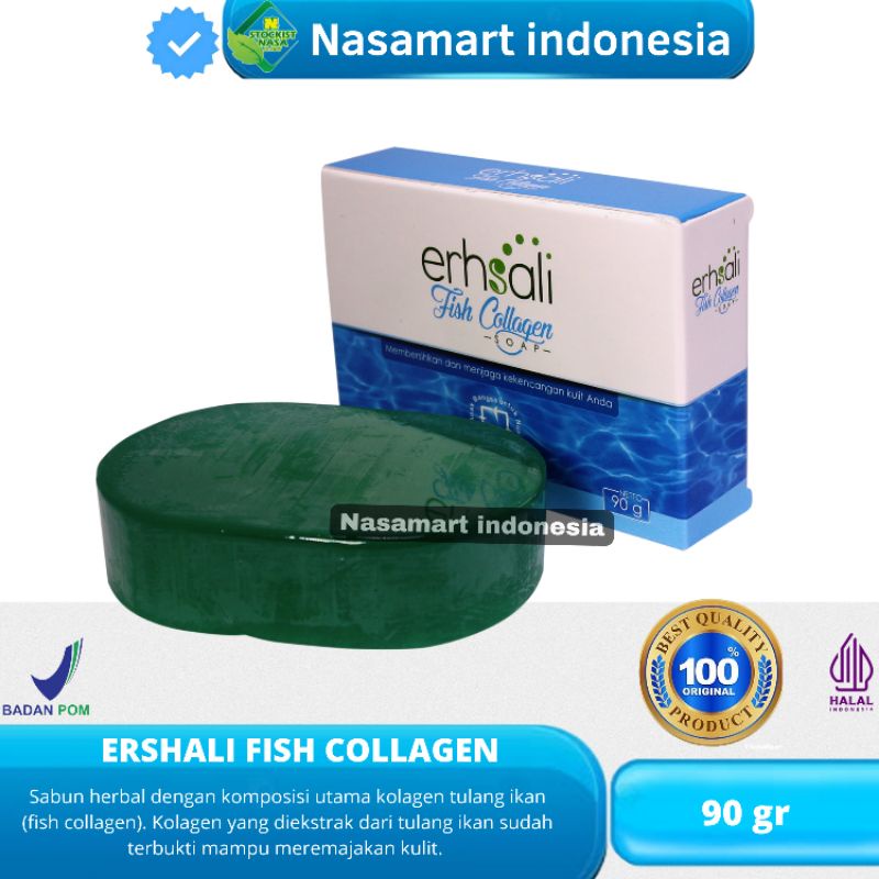 Jual ershali fish collagen Sabun herbal dengan komposisi utama kolagen ...