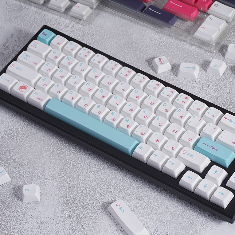 Jual Keycaps XDA SUSHI 138 Keys Set Premium Quality Keycap White Blue ...