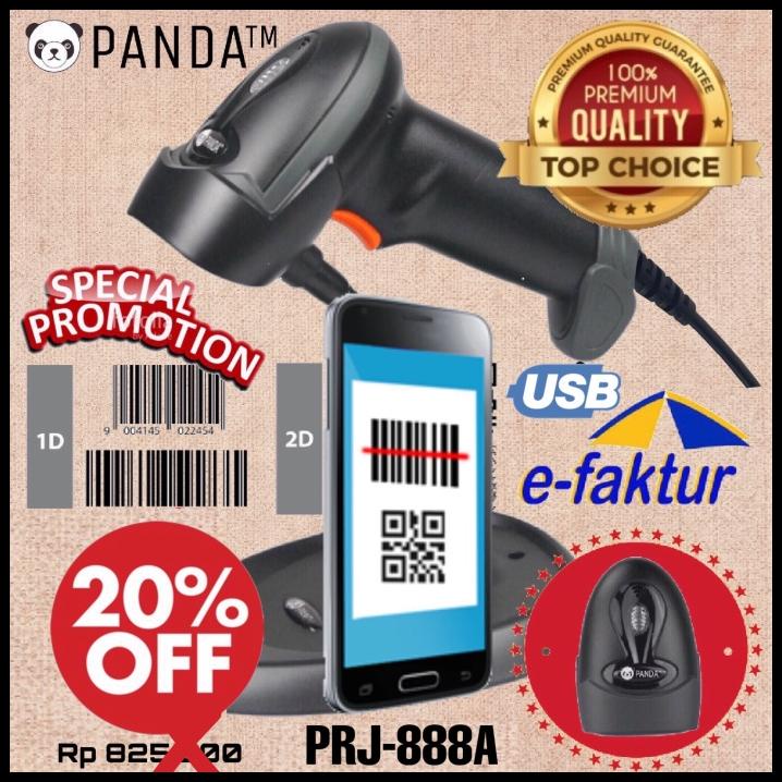 Jual 2D Barcode Scanner E-Faktur Panda Prj-888A Auto+Stand(Qr Code ...
